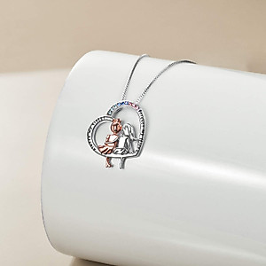 AOBOCO Sisters Necklace From Sister Sterling Silver Big Sisters Female Jewelry Sister Birthday Gifts Soul Sister Gifts for Women My Sister