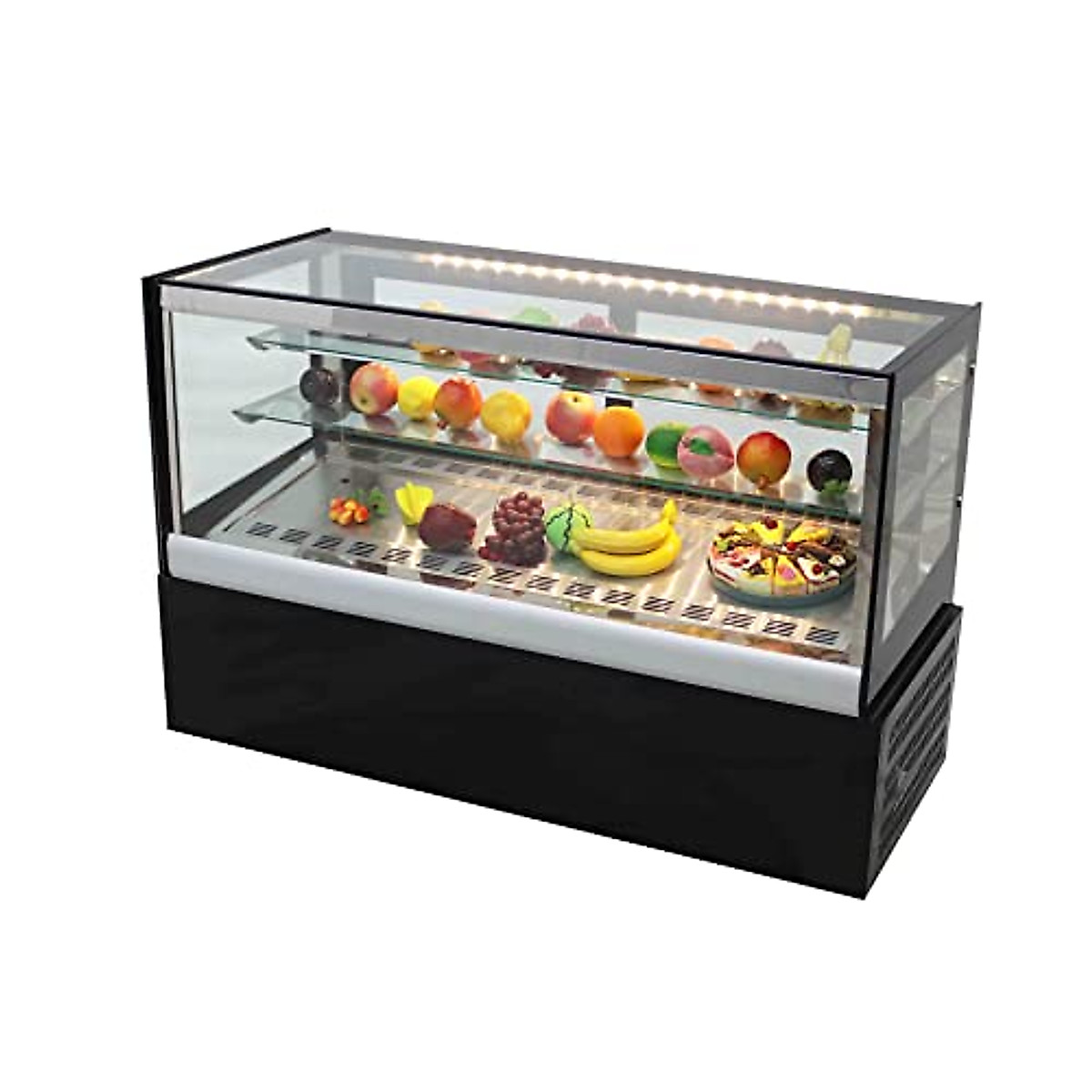 INTSUPERMAI Countertop Refrigerated Cake Showcase 46.8inch Commercial Bakery Cabinet Glass Refrigerated Cake Pie Showcase Bakery Display Case Right Angle Back Door 220V