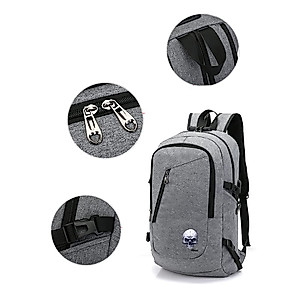 Travel Laptop Backpack Business Anti Theft Slim Durable Laptops Backpack with USB Charging Port, Water Resistant College School Computer Bag Gifts for Men Women Fits 17 Inch Notebook (Grey)