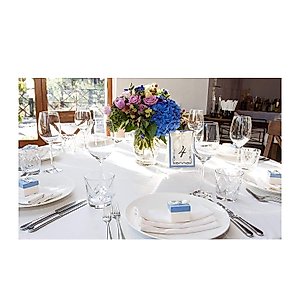 SPRINGROSE Ecoluxe 90 Inch Round White Tablecloth 10 Set | Sleek & Elegant Touch, Crease & Wrinkle Resistant Polyester | for Wedding Receptions, Banquets, Parties, Showers, and Restaurants