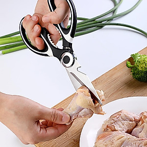 zhuolaiyan Kitchen Shears for Cutting Meat, Stainless Steel,Multipurpose Kitchen Scissors for Meat, Chicken, Fish, Vegetables, Herbs – Bottle Opener, nuts, etc.
