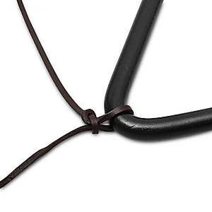 WillourGarbry Triangle Dinner Bell with Striker - Leather Strap, Black, Iron - Complete with Pan- and Grill Scrapers