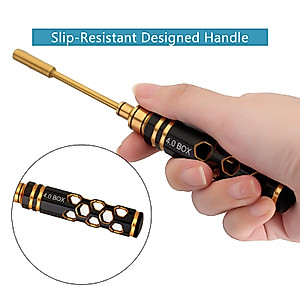 INJORA 4 PCs RC Hex Nut Screw Driver Set, 4.0mm 5.5mm 7.0mm 8.0mm Hexagon Head Nut Screwdriver Wrenches, Socket Driver, RC Car Repair Tool Kit for RC Model Car Boat Helicopter