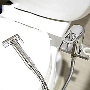 ifgswopq Bidet Faucets Toilet Solid Brass Chrome Handheld Bidet Toilet Portable Bidet Shower Set with Hot and Cold Water Bidet Mixer