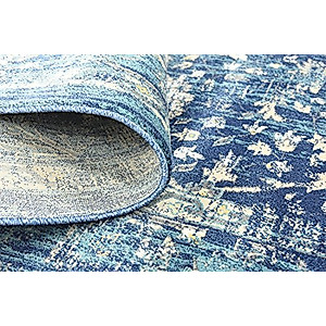 Unique Loom Oslo Collection Traditional Botanical Navy Blue Area Rug (6' x 9')