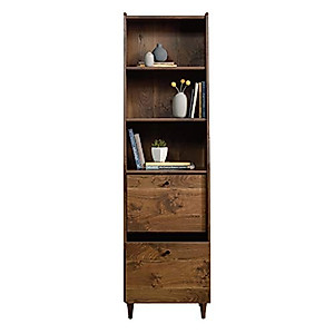 Sauder 2 tier Harvey Park Narrow Bookcase, Grand Walnut finish