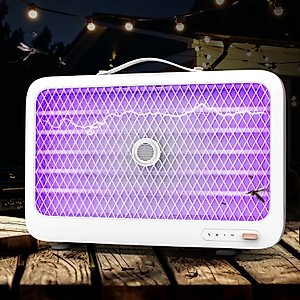 Bug Zapper Indoor and Outdoor - 10 Years Lifespan LED Mosquito Zapper, 4000V Rechargeable Fly Zapper for Patio Home Camping Balcony