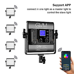 GVM RGB LED Video Lighting Kit, 800D Studio Video Lights with APP Control, Video Lighting Kit for YouTube Photography Lighting, 3 Packs Led Light Panel, 3200K-5600K, 8 Kinds of The Scene Lights