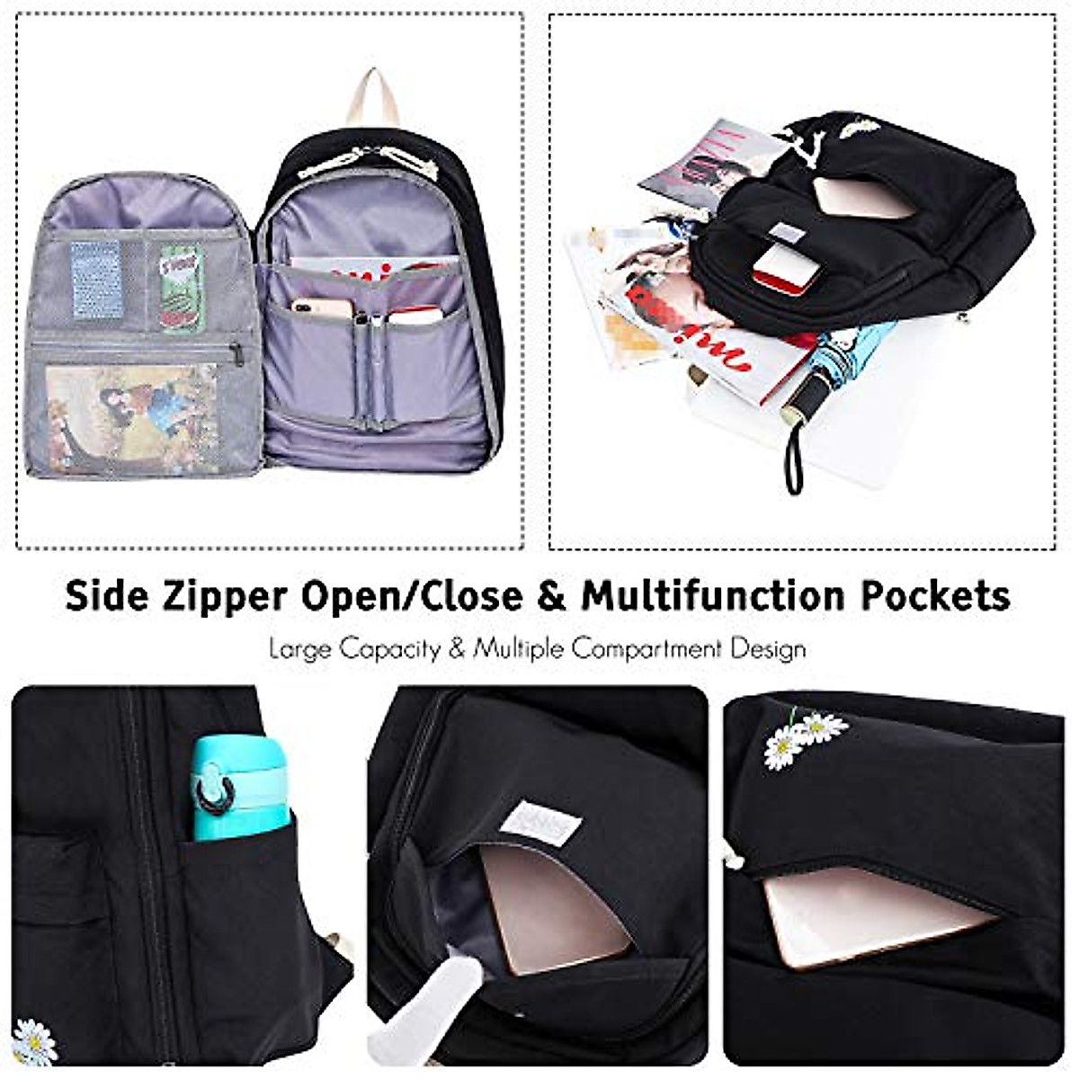 FANDARE Casual Daypacks Backpacks Lover School Bag Girls Boys College Backpack Knapsack Bookbag for Women Men Teens Outdoor Travel Shopping Work Campus Rucksack Durable Nylon Blue