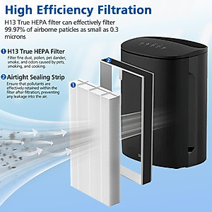 4 Pack F1 True HEPA Repalcement Filter Compatible with 3M Filtrete Room Air Purifier Models FAP-C01-F1,FAP-T02-F1, FAP-C01BA-G1, FAP-T02WA-G1, FAP-ST02W and FAP-ST02N