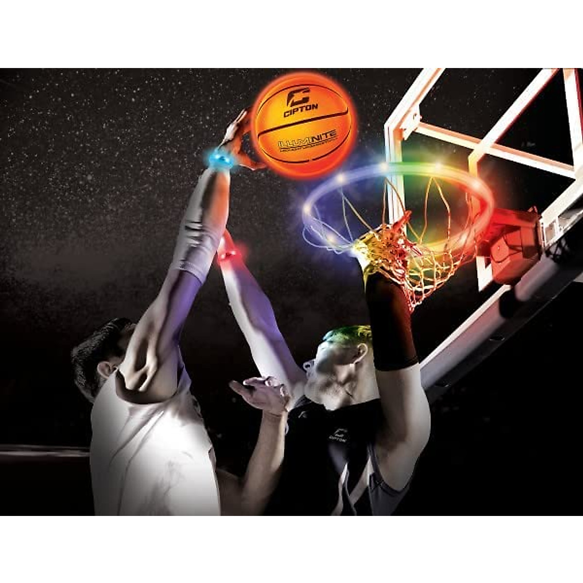 Cipton Basketball LED Rim Lights, Perfect for Basketball Hoop Outdoor and Indoor, Outdoor Games, Basketball Accessories, Remote Included