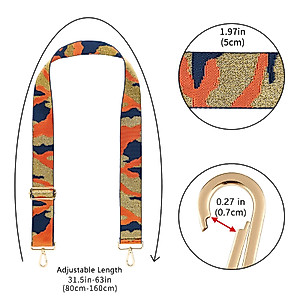 DOAPMLL Wide Purse Straps Replacement Adjustable Crossbody Gold Hardware Canvas Shoulder Strap For Women (5CM, Leopard05)