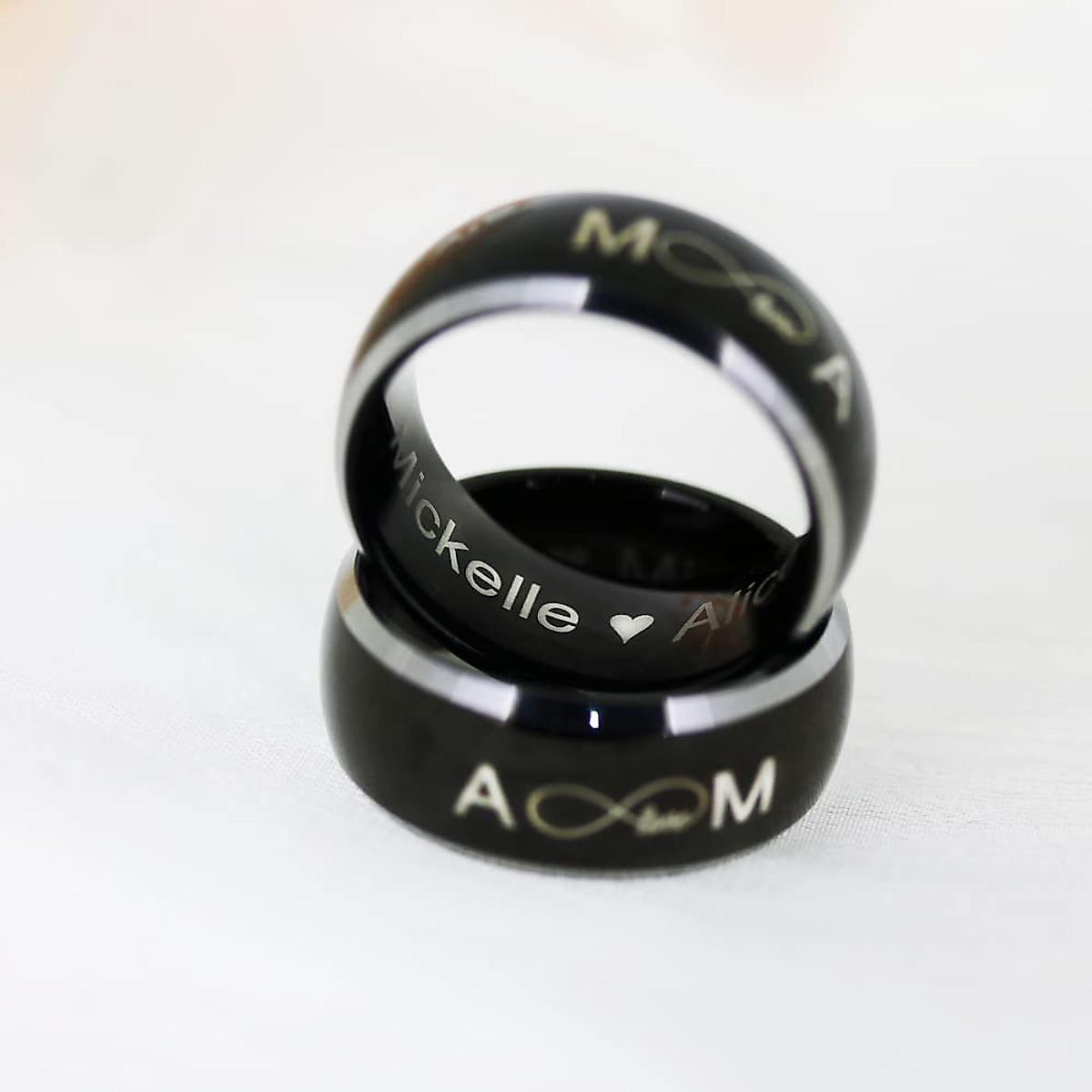 Personalized Promise Rings for Couples Infinity Love You Matching Rings for Couples Set Matching Wedding Engagement Bands for Him and Her Couples Rings Anniversary Birthday Gift for Him Her