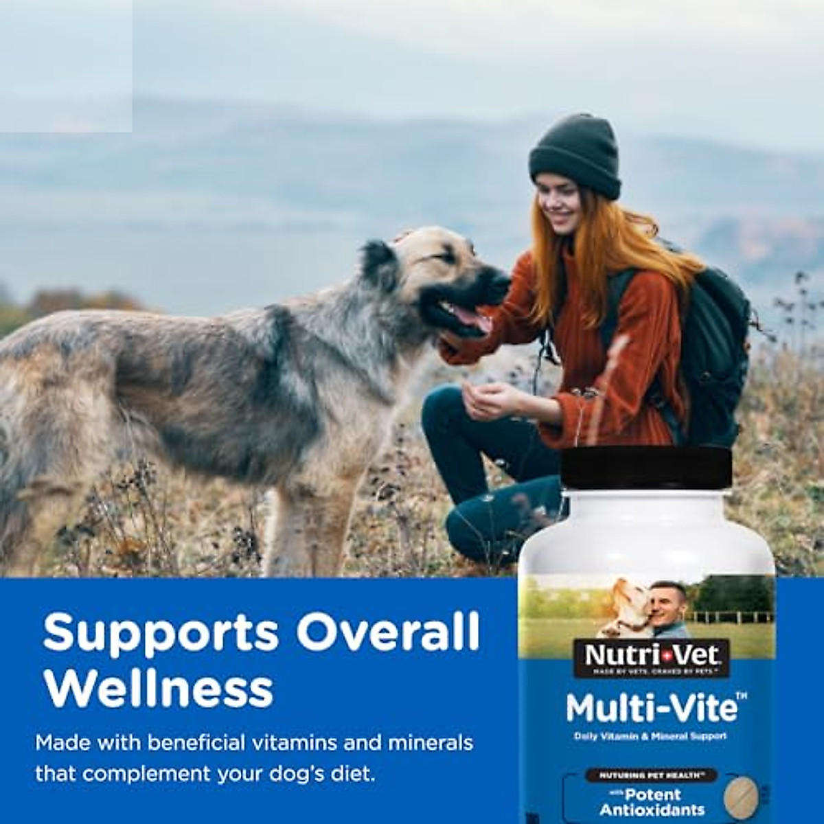 Nutri-Vet Multi-Vite Chewables for Dogs | Daily Vitamin and Mineral Support to Help Maintain Peak Condition | 60 Count