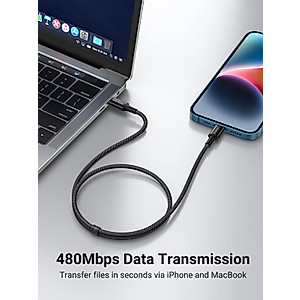 UGREEN USB C to Lightning Cable- 3FT MFi Certified PD Fast Charging Phone Charger Cord Compatible with iPhone 14/14 Pro/14 Pro Max, iPhone 13/12/11/X/XR/XS/8 Series, MacBook, iPad, AirPods Pro