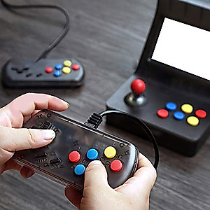 Rocker Arcade Game Console 360 Degrees 4.3inch Colorful Screen Rechargeable Compact Interesting Interactive 3D Game Station Joystick Arcade Device with Two Wired Controller