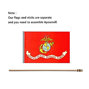 LoveVC Military Flag Set Small Mini Army Armed Forces Hand Held Flags on Wooden Stick for Memorial Day,Veterans Day,5x8 Inch,20 Pack