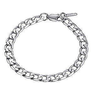 PROSTEEL Chain Bracelet Mens Women Man Jewelry Gifts Him Curb Chains Silver Bangle Stainless Steel Cuban Link Bracelets for Men