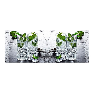 Set of 6 CRYSTAL HIGHBALL Durable Drinking glasses Limited Edition Glassware Drinkware Cups/coolers (11oz)