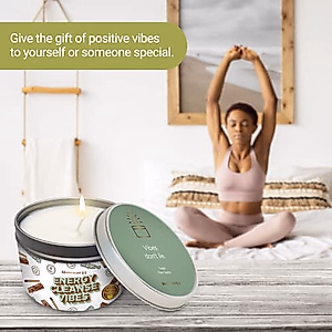 Magnificent 101 Energy Cleanse Vibes 6-oz. Candle in Tin Holder; 100% Natural Soy Wax with Sage & Palo Santo Essential Oils for Aromatherapy, Smudging, Meditation, Home Energy Cleansing; Great Gift