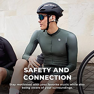 Relxhome RS5 Open Ear Headphones Bluetooth 5.2, Air Conduction Headphones, Wireless Headphones with Microphone, Sweat Resistant Sports Headphones, Air Conduction Headphones for Cycling Running White