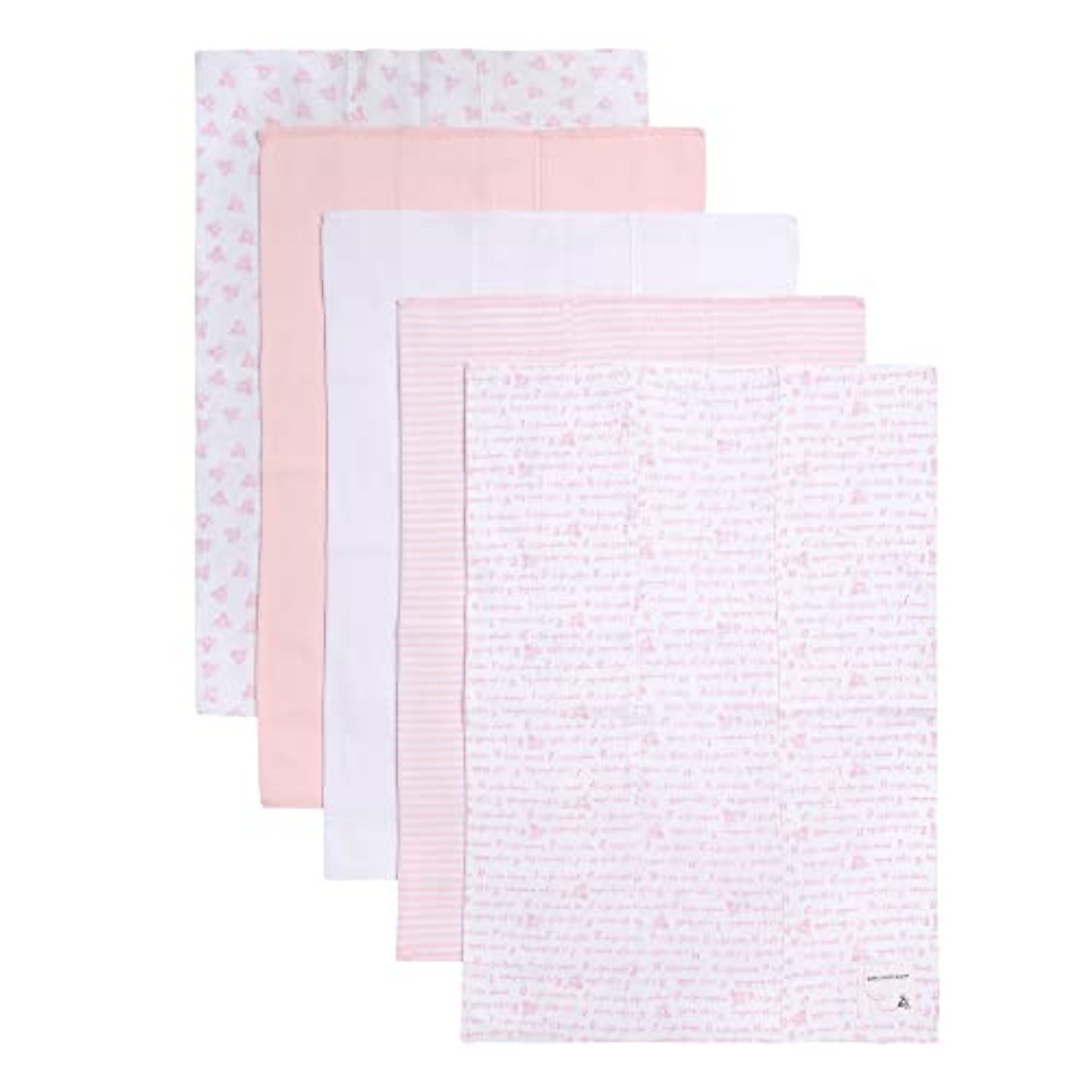 Burt's Bees Baby - Burp Cloths, 5-Pack Extra Absorbent 100% Organic Cotton Drool Cloths