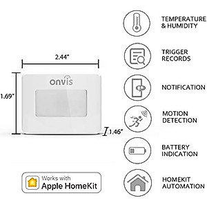 Onvis Smart Homekit Motion Sensor Indoor Humidity Gauge Hygrometer Thermometer Home Automation Trigger Bluetooth No Hub Required