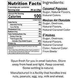 Campfire Classics Cotton Candy Gift Set of 3 Caramel Popcorn, Mexican Hot Chocolate, S'mores - Unique ideas for Holidays, Birthdays, Gag Gifts, Party Favors