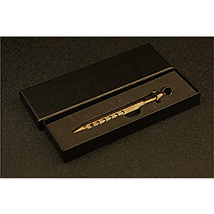 SZHOWORLD Creative Solid Brass Bolt Action Pen, Hexagonal Six Edge Handmade Pocket Pen Gift Pen for EDC (Retro Black)