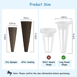 GoorDik 100 Pack Grow Sponges, Replacement Root Growth Sponges Seed Pods Compatible with AeroGarden, Seed Starter Sponges Kit with 10 Plant Labels and 1 Tweezers for Hydroponic Indoor Garden System