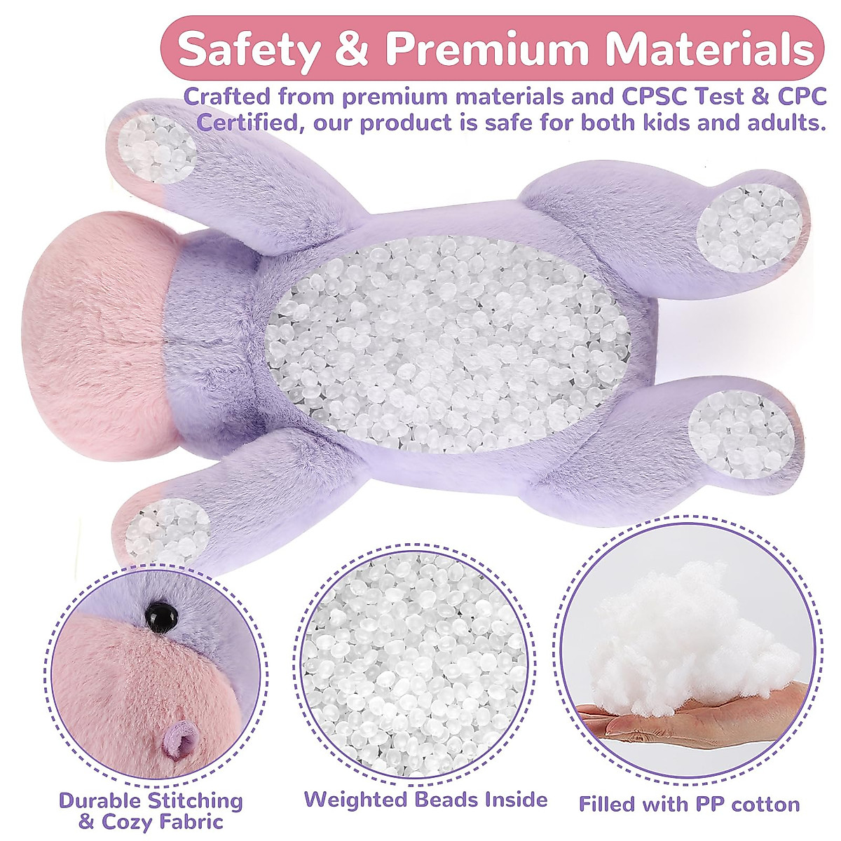 meowtastic Hippo Weighted Stuffed Animals - 22 Inch 4.5 Pounds Weighted Plush Hippo Stuffed Animals - Big Stuffed Hippo Weighted Plush Pillow - Cute Plush Toys Gifts for Kids & Adults (22" 4.5 lbs)