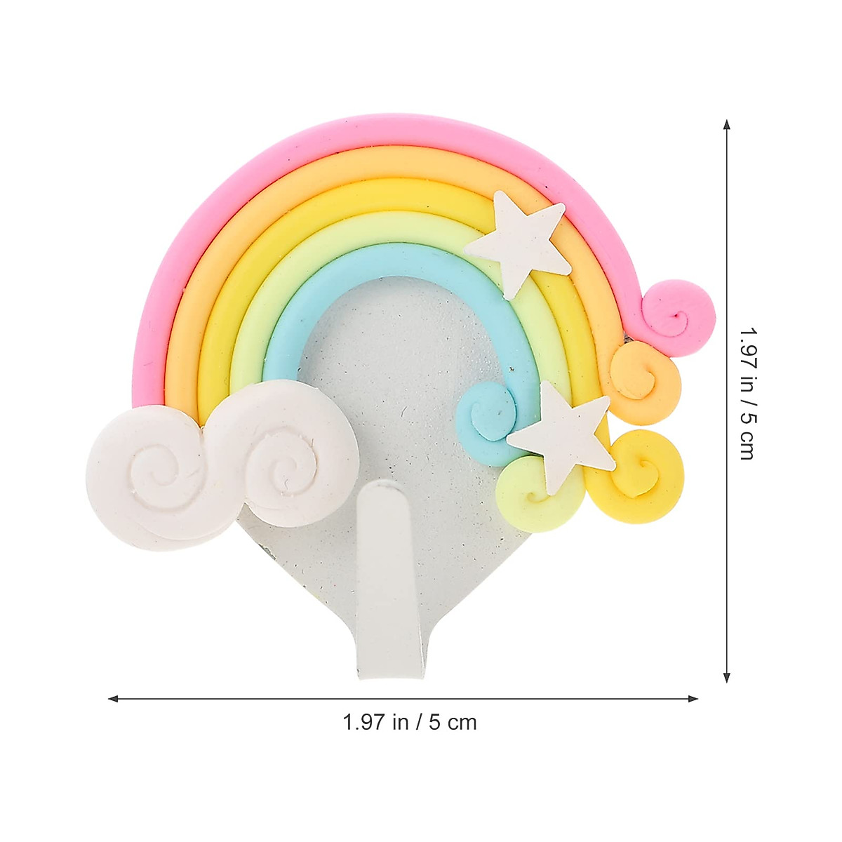 Cabilock 4Pcs Adhesive Rainbow Hook Drill Wall Hangers Hooks Waterproof Sundries Key Organizer Hook for Home Office Bedroom