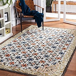 Safavieh Aspen Collection 9' x 12' Blue/Taupe APN294M Handmade Boho Wool & Viscose Area Rug