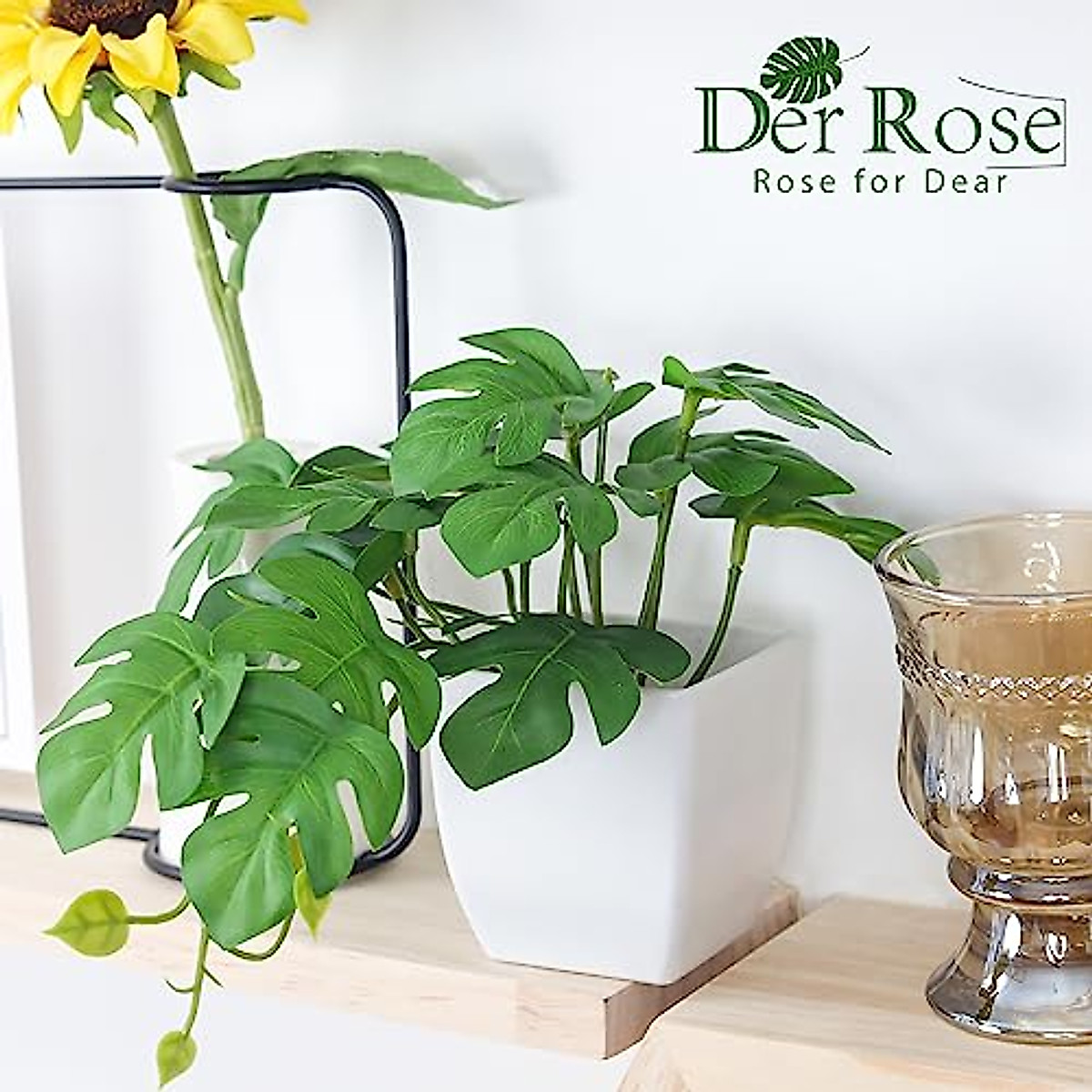 Der Rose 2 Packs Fake Plants Small Artificial Plants for Home Bathroom Office Desk Accessories Living Room Decor Indoor