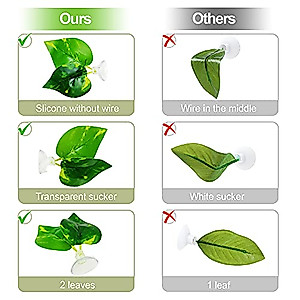 Noodoky Betta Leaf Hammock Silicone Peace Plant Accessories, Beta Fish Leaf Rest Pad Bed, Beta Tank Decorations (2-Pack)