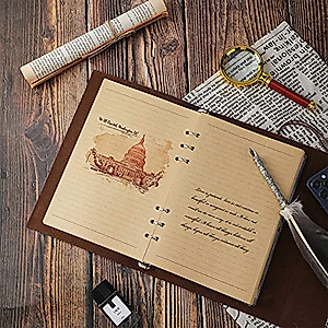 Billtigif PU Leather Journal Notebook, Refillable Travel Vintage Writing Journals Diary, Gifts for Women, Men, Teen Girls and Boys, 100GSM Lined Paper,160 Pages(Green, A5 9.2" x 6.5")