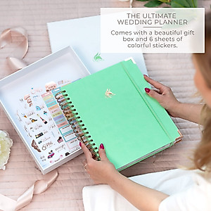 Clever Fox Wedding Planner – Wedding Book & Organizer for the Bride – Wedding Planning Binder with Pockets, Tips & Checklists – Wedding Notebook – Engagements Gift – 25.5x28cm (Mint Green)