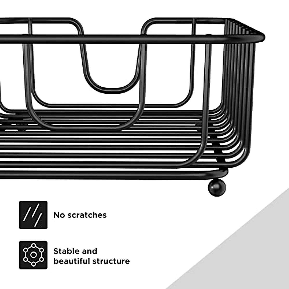 Guest Towel Napkin Holder, Bathroom Napkin Holder, GMFINE Metal Paper Hand Towel Holder Tray Caddy for Bathroom, 9.4" x 5.5" x 2.2" Inside Size, Black