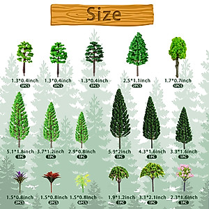 40 PCS Woodland Animals Figures Model Trees, 5 Pcs Animal Toy Figurines and 35 Pcs Mixed Plastic Trees Forest for Woodland Cake Toppers Decorations Birthday Party Supplies