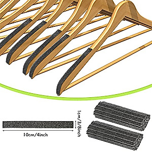 400 Count Tape Hanger Self Sticking Foam Hanger Protection Strips Adhesive Foam Strips Gray No Slip Hanger Strips Thin Hanger Grips Protection Garment Tape, Enough for 200 Hangers, 4 x 8/13 Inch