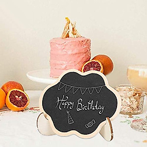 Mini Chalkboard Sign, 10 Pack Wood Mini Chalkboard Signs with Support Easels Wooden Blackboard for Table Numbers Food Signs Message Board