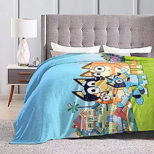 ORGANISET | 50"x 40" | Blanket for kids, Toddler Blankets for Boys and Girls, Kids Blankets Cartoon, Bluey Toddler Bedding, Bluey blanket, Boy Blankets, Throw Blanket Flannel for Bed Couch living Room