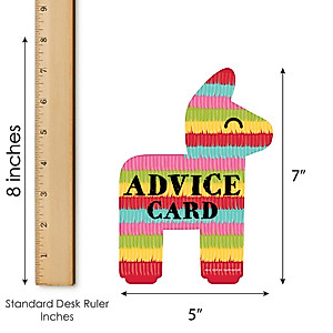 Big Dot of Happiness Let's Fiesta - Pinata Wish Card Mexican Fiesta Baby, Bridal Shower or Bachelorette Party Activities - Shaped Advice Cards Game - Set of 20