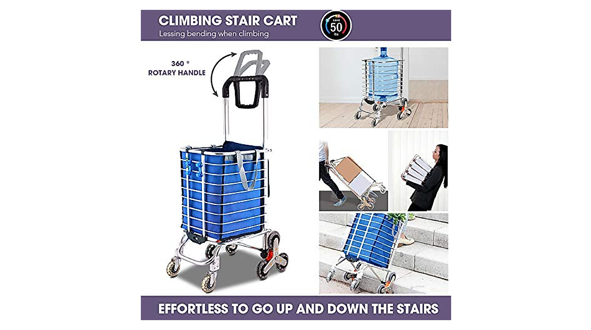 LEADALLWAY Folding Shopping Cart – Compact & Heavy Duty Utility Trolley