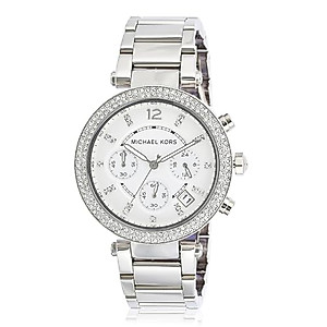 Michael Kors Parker Chronograph Silver-Tone Stainless Steel Women's Watch (Model: MK5353)