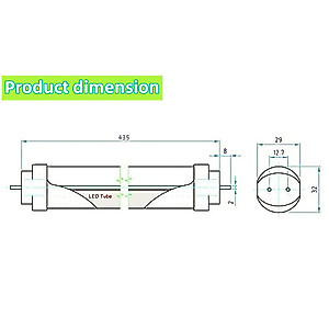 CMLAMPLED 12V DC T8 Led Tube Light 18inch 7W 6500K, F15T8 Florescent Tube Replacement for Automotive RV Marine Boat (6 Packs)