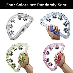 Aywewii LED Tambourine, Light Up Toys Handheld Musical Flashing Tamborine Autism Toys Party Supplies for Birthday Anniversaries Gifts for Kids Adults Teens