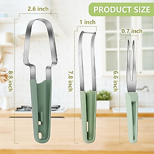 LIVSGNISTA Watermelon Cutter Slicer Tool,Stainless Steel Watermelon Knife and Fork Kit,3-in-1 Fruit Cutter Kitchen Gadgets