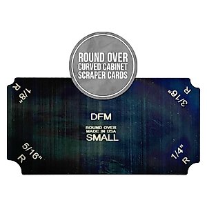 DFM Tool Works Round Over Curved Cabinet Scraper Cards - Precision Cabinet Scraper for Woodworking, Ideal for Wood Finishers Multi-Use Woodworking - Made in USA - Small, 1/8 to 5/16 Radius, QTY 1