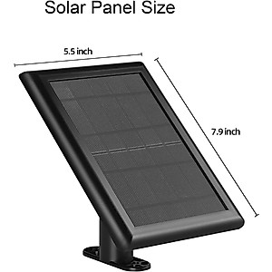 Ring Camera Solar Panel Charger,5W Solar Panels for Ring Stick Up Cam/Ring Spotlight Cam/Spotlight Cam Plus/Spotlight Cam Pro/Outdoor Wireless Security Camera (2, Black)